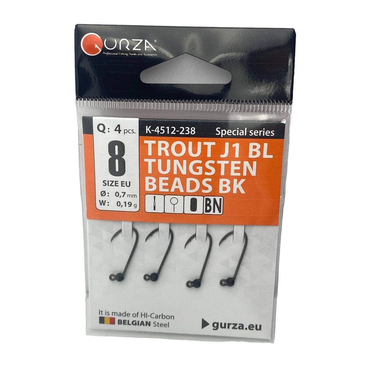 Gurza Tungsten Jighaken J3 #8 (black) 0,70 / 0,19g - Angeln-Forellen.de ...